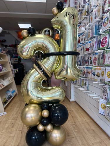 Gold, Black Luxury Big Number Display | thepartybox.co.uk