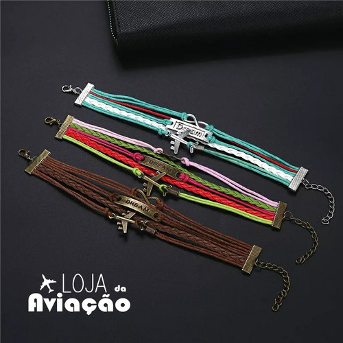 Pulseira de corda com avião | lojadaaviacao