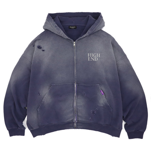 Overfit HIGH END Zip Hoodie / NAVY | mindseeker