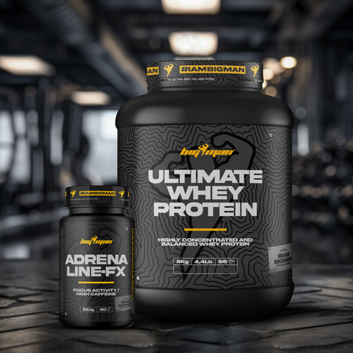 PACK · ULTIMATE WHEY PROTEIN 4,4Lb + ADRENALINE·FX 90 Cáp. | Bigman