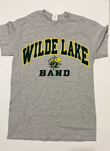 Grey T-Shirt with Wilde Lake HS Band Logo | WLHS Band