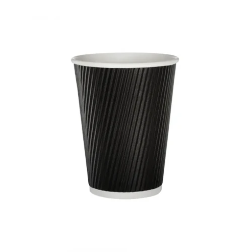 8oz Black Ripple Wall Paper Hot Cup | Direct Disposables