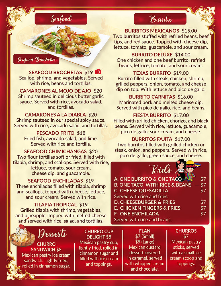 Menu | Fiesta Maya