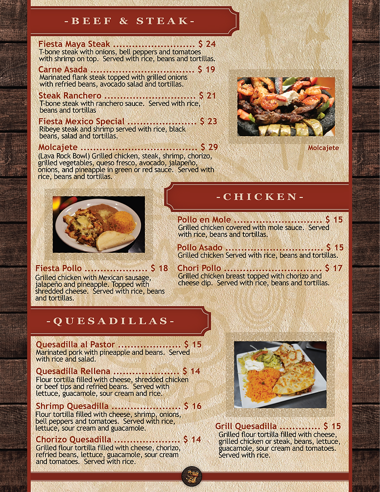 Menu | Fiesta Maya