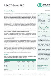 React Group PLC | REAT | React Specialist Cleaning