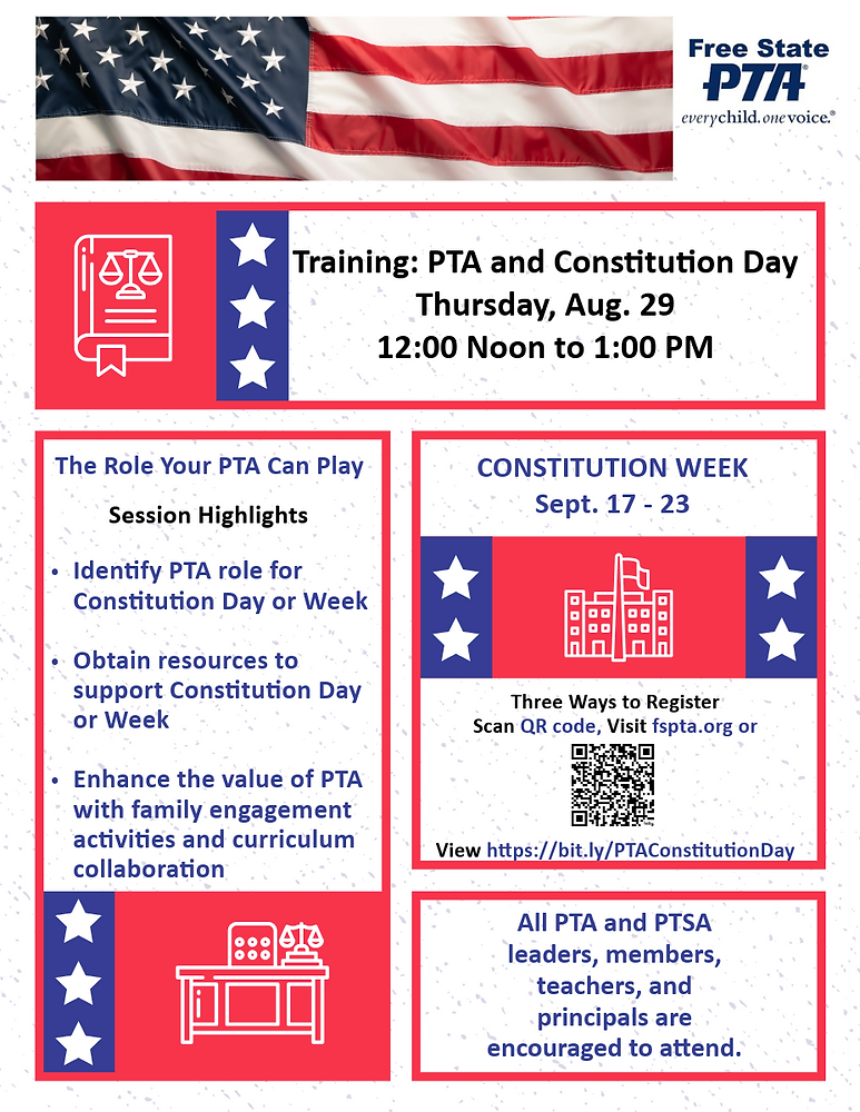 Free State PTA Training - Constitution Day