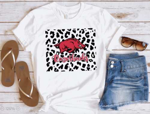 Razorbacks Leopard (DTF Transfer) | Hookful Designs DTF