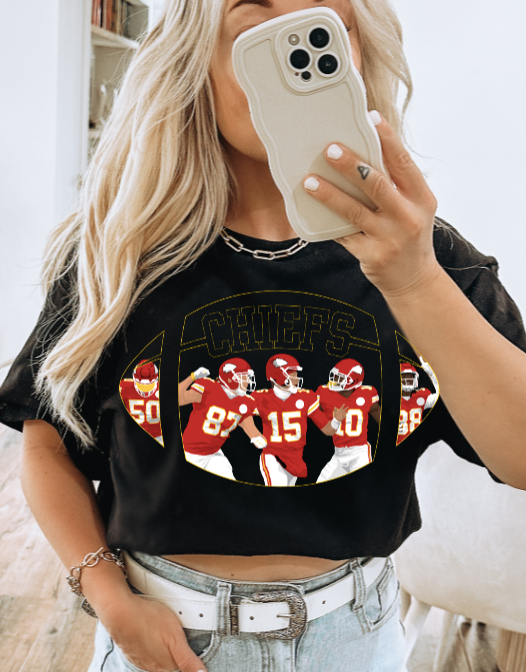 Chiefs football outline (DTF Transfer) | Hookful Designs DTF