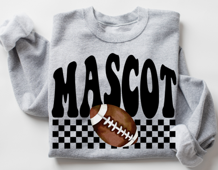 Football checkered curved (DTF Transfer) | Hookful Designs DTF