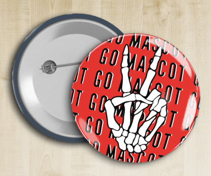 Button Go Mascot Skelly | Hookful Designs DTF