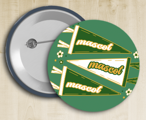 Button Pennant Mascot | Hookful Designs DTF