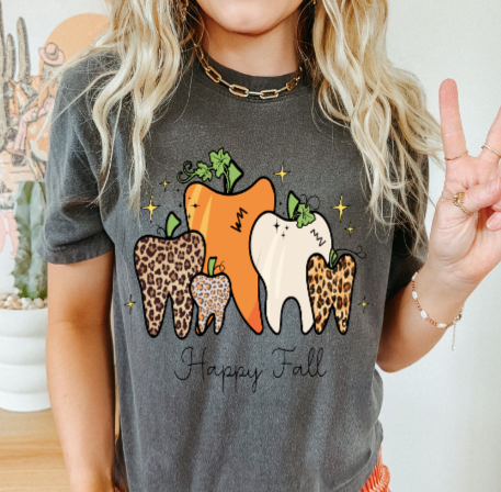 Happy Fall teeth (DTF Transfer) | Hookful Designs DTF