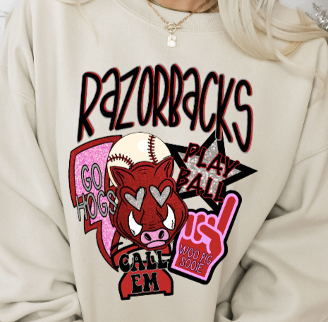 Razorbacks collage (DTF Transfer) | Hookful Designs DTF