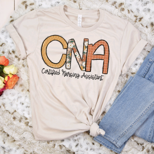 CNA floral (DTF Transfer) | Hookful Designs DTF