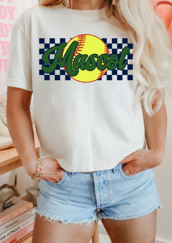 Checkered Mascot Softball (DTF Transfer) | Hookful Designs DTF