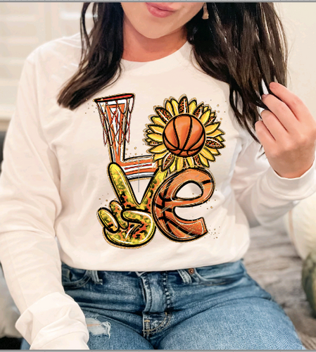 Love Basketball Sunflower (DTF Transfer) | Hookful Designs DTF
