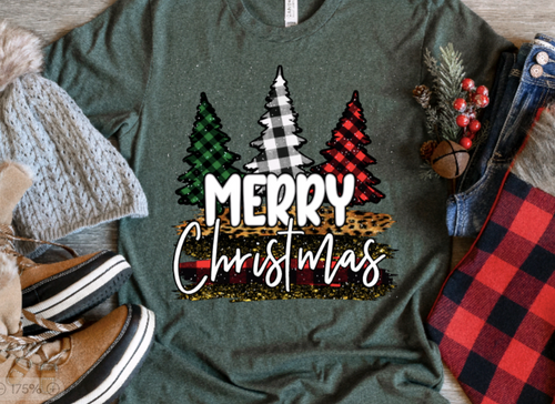 Merry Christmas Trees (DTF Transfer) | Hookful Designs DTF