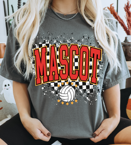 volleyball checkered varsity (DTF Transfer) | Hookful Designs DTF