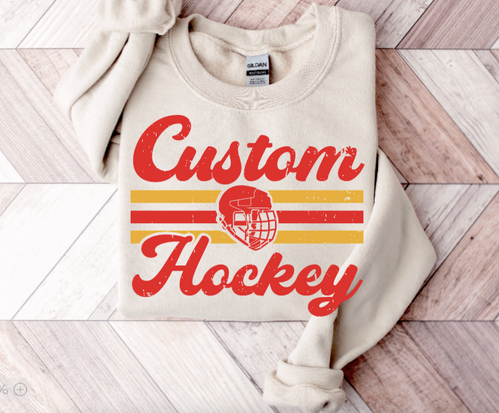 Custom Retro Hockey (DTF Transfer) | Hookful Designs DTF