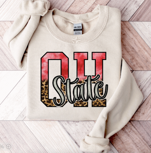 Ohio State Leopard (DTF Transfer) | Hookful Designs DTF