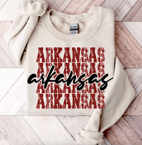 Arkansas Stacked (DTF Transfer) | Hookful Designs DTF
