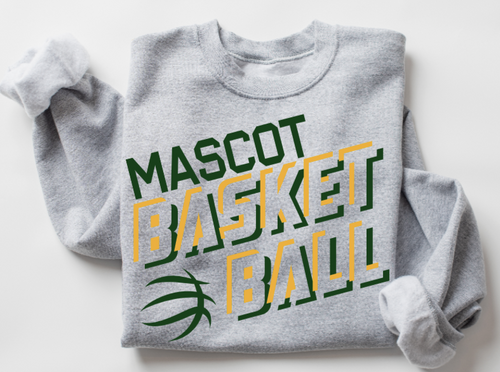 Basketball Outline Mascot (DTF Transfer) | Hookful Designs DTF