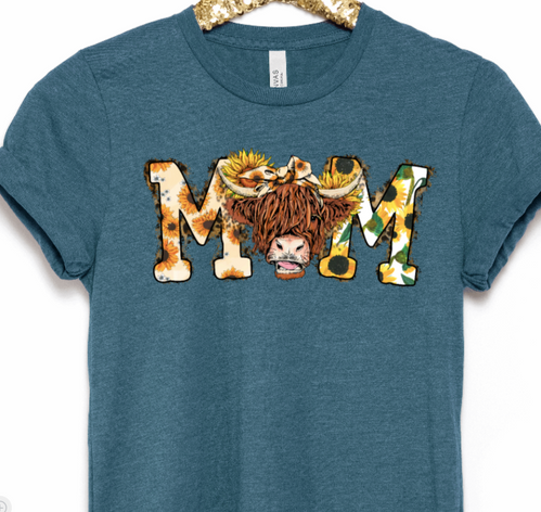 Mom Sunflowers and Cow (DTF Transfer) | Hookful Designs DTF