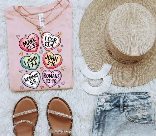 Bible Conversation Hearts (DTF Transfer) | Hookful Designs DTF