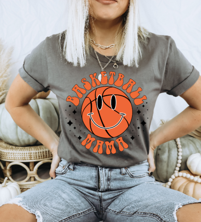 Basketball Mama smiley (DTF Transfer) | Hookful Designs DTF
