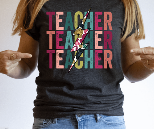 Teacher Teacher Bolt (DTF Transfer) | Hookful Designs DTF