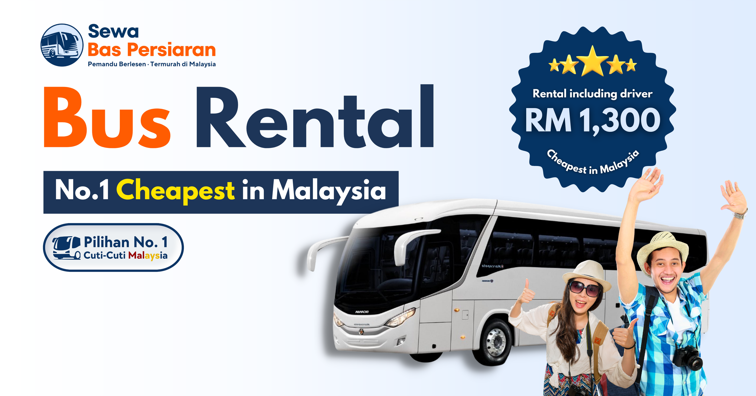 #1 Cheapest Bus Rental | Same day service | RM1,200 per day including ...