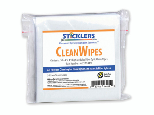 PFP Sticklers CleanWipes Fiber Optic Wipes MCC-WF44ST