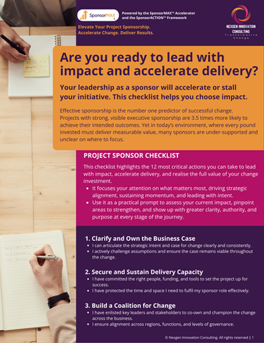Project Sponsor Checklist | NexGen Innovation Consulting