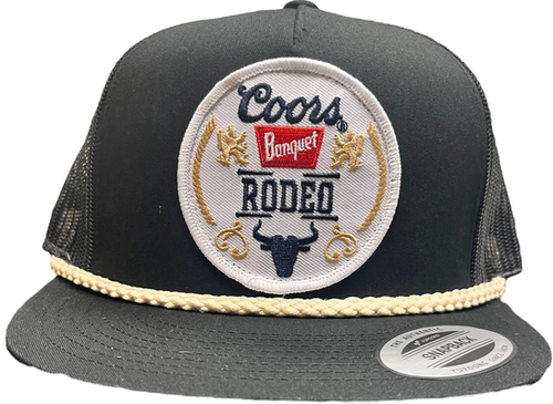 Coors Rodeo Circle Black Rope Trucker | Patch Works Hat Co.