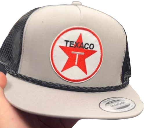Texaco Silver/Black Rope Trucker | Patch Works Hat Co.