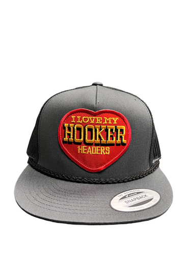 Hooker Headers Charcoal/Black Rope Trucker | Patch Works Hat Co.