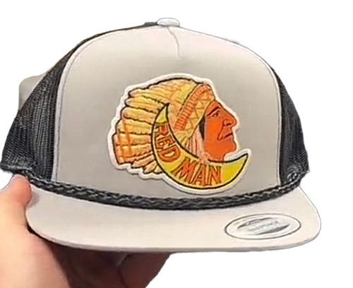 Red Man Silver/Black Rope Trucker | Patch Works Hat Co.