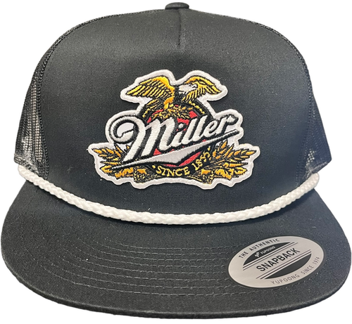 Miller Eagle Black Rope Trucker | Patch Works Hat Co.