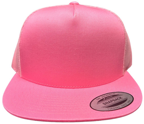 Pink Flat Bill Trucker | Patch Works Hat Co.