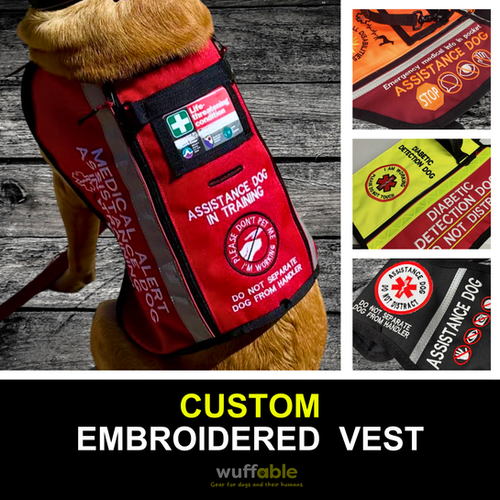 CUSTOM Embroidered Assistance/Service Dog Vest | Wuffable