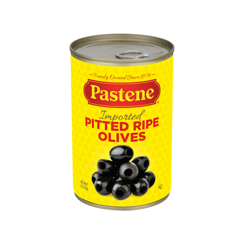 Pastene Pitted Ripe Olives 6oz (Pack of 6) | Becro Food and Beverage Inc.