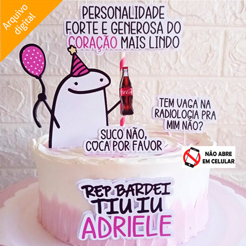 Topo de Bolo Flork Menina Coca Cola (Studio) | Topo de bolo para imprimir