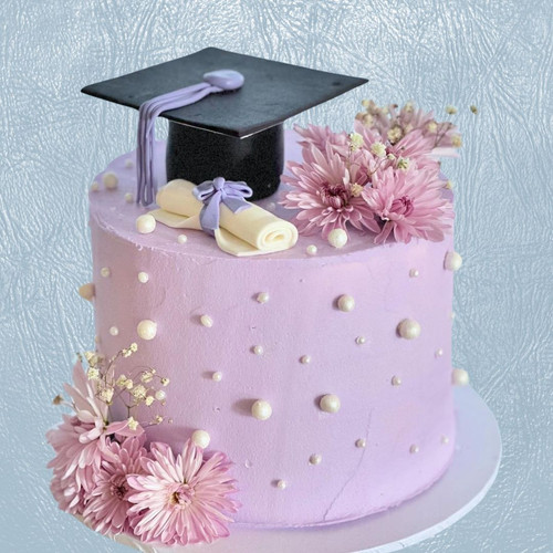 Elegant Graduation Cake - Freshly Baked
