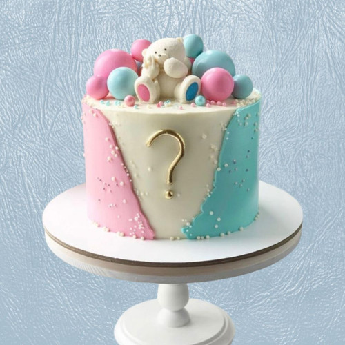 Single Teddy Gender Reveal Cake | Bakery Bites Cafe