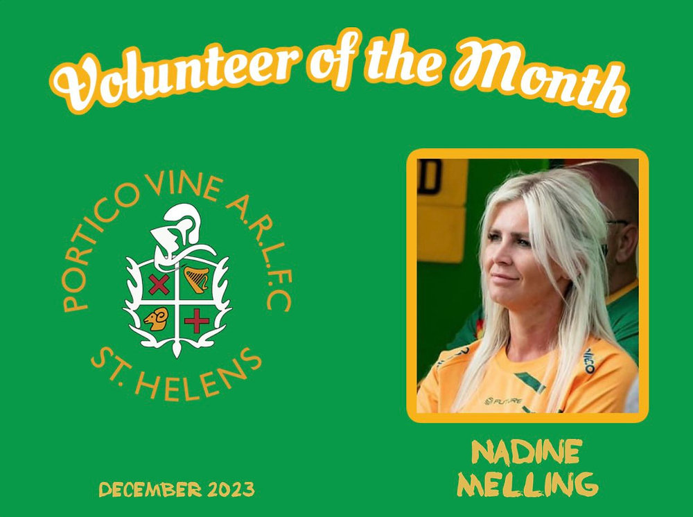DECEMBER VOLUNTEER OF THE MONTH - NADINE MELLING