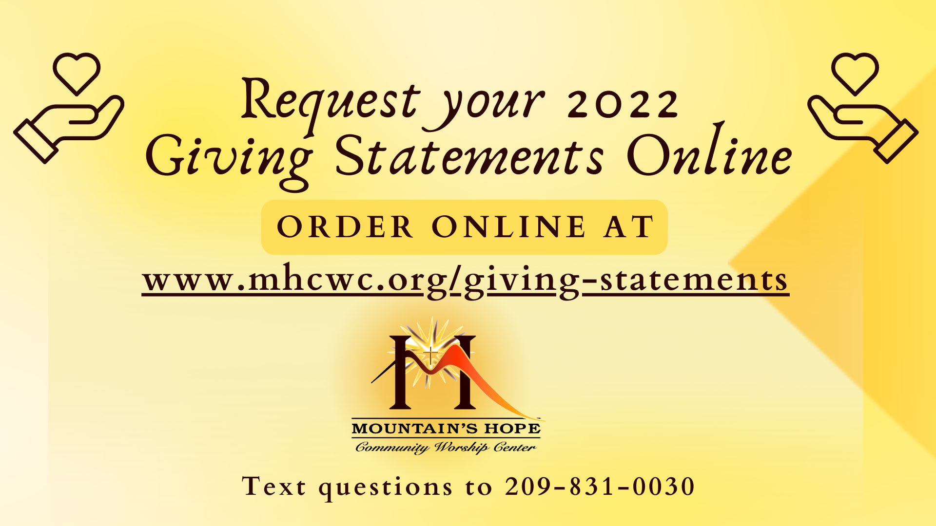 Giving Statements | Mountains Hope CWC