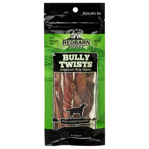 Red Barn Bully Twists, 5 Pack | Pawskies