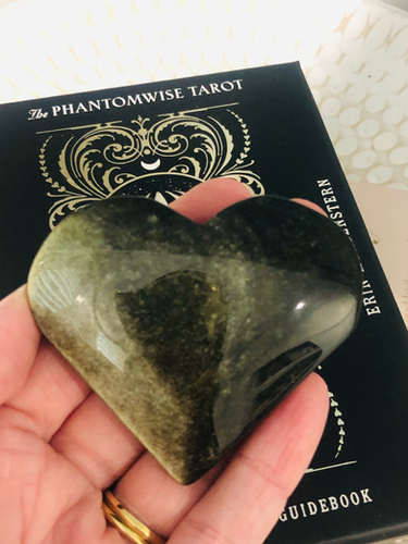 Silver Sheen Obsidian Hearts | Mystic & Moon