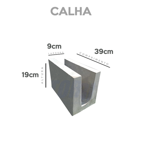 Calha 09x19x39 cm | JP Pré-moldados