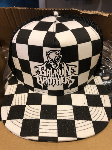 Glow In The Dark Checkerboard Devil Logo Hat | balkunbrothers